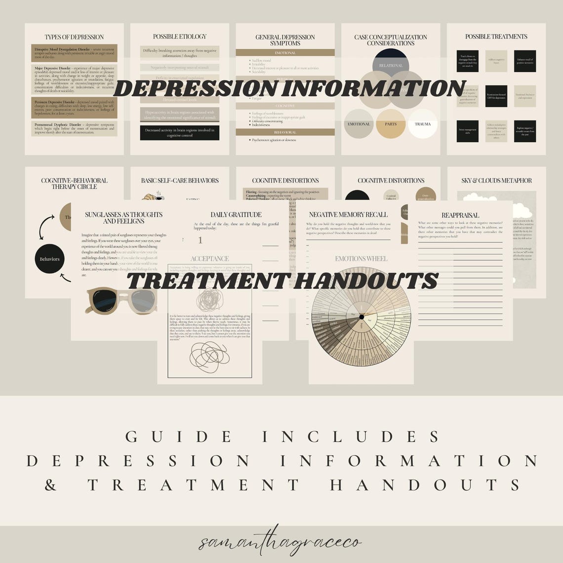 Depression Bundle: Treatment Manual & Disorder Overview Handouts - Etsy
