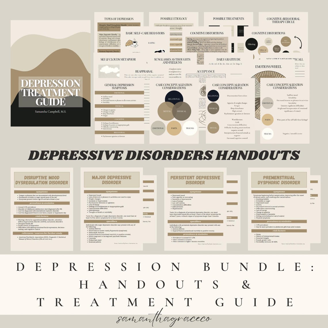 Depression Bundle: Treatment Manual & Disorder Overview Handouts - Etsy