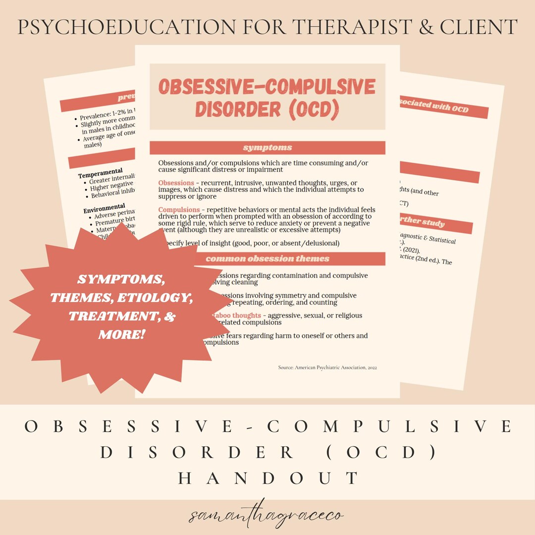 Obsessive-compulsive Disorder OCD Handout - Etsy