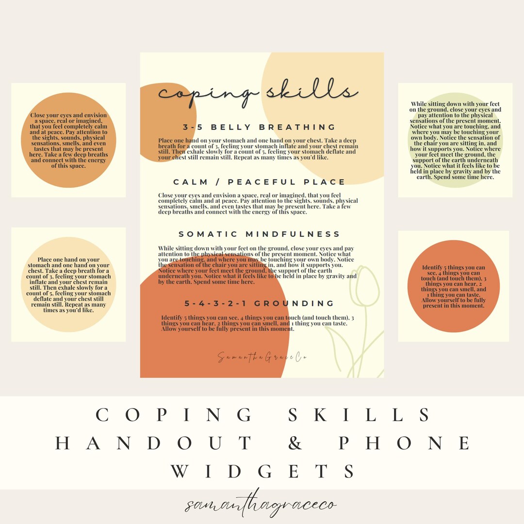 Coping Skills Handout & Phone Widgets - Etsy