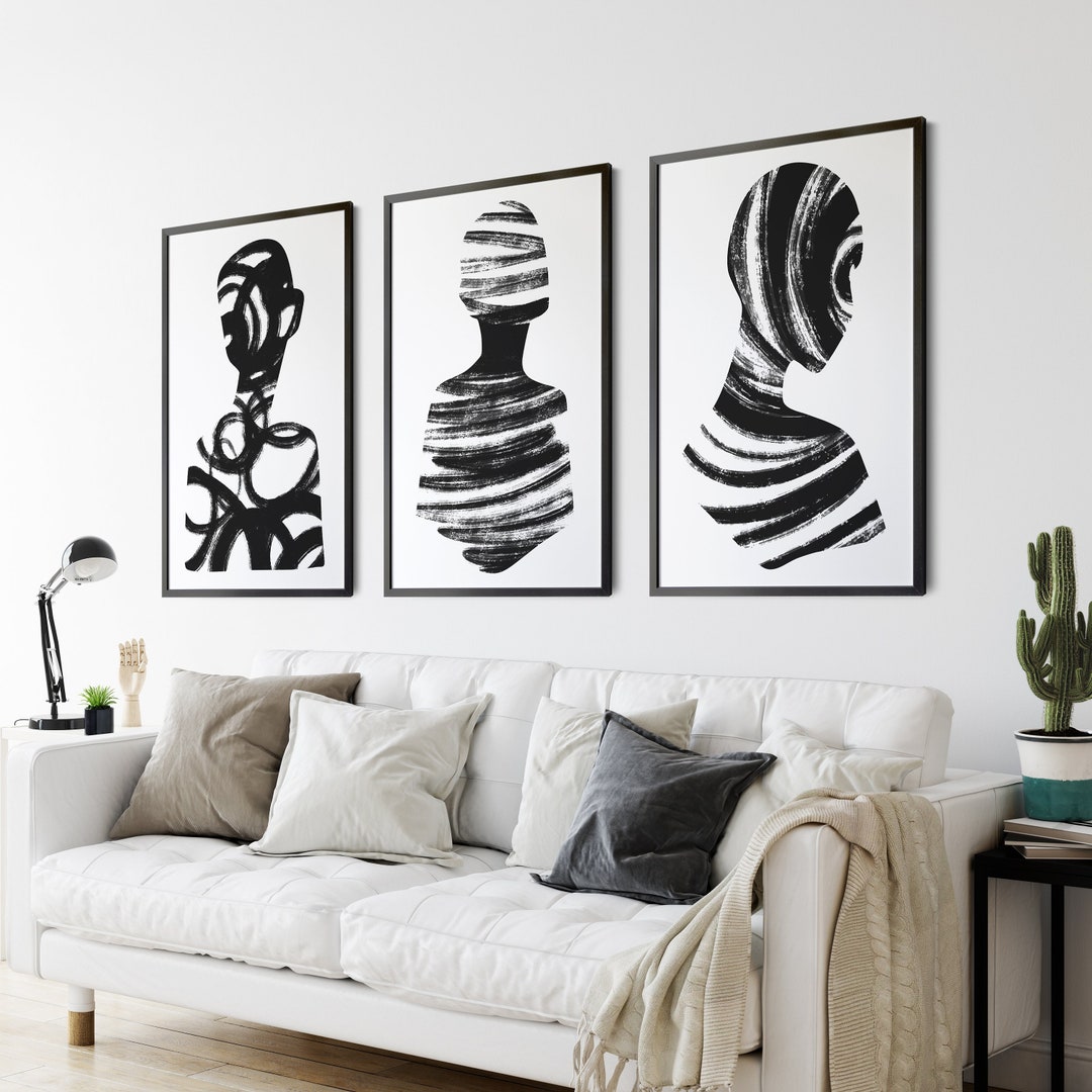 Fashion Sketch Modern Line Drawing Set of 3 Prints One Line Drawing ...