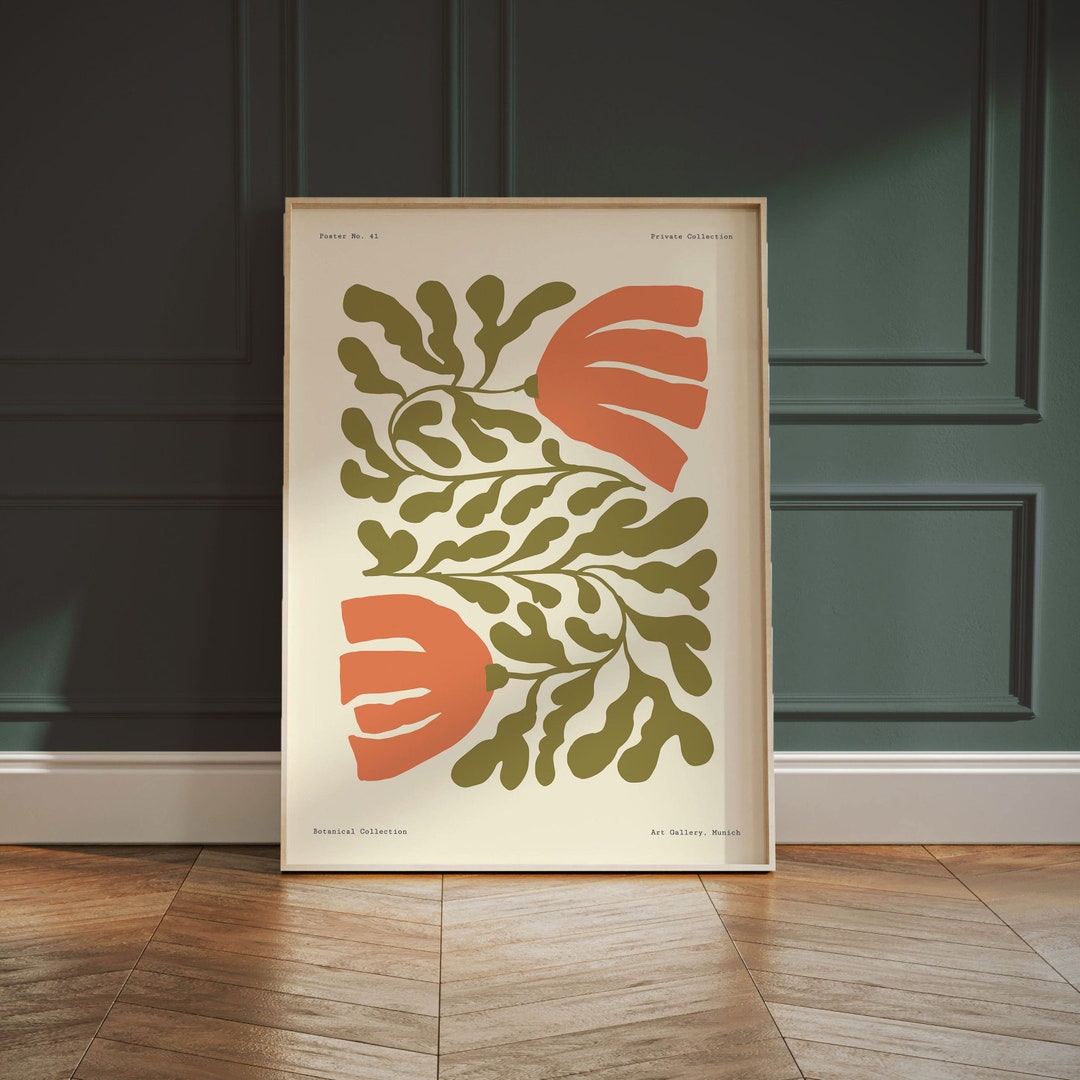 Colourful Boho Flower Wall Art Poster Print, Indoor Plants, Botanical ...