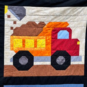 Vibrant Handmade Construction Equipment Themed Quilt for Kids and ...
