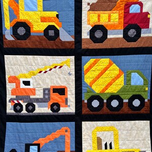 Vibrant Handmade Construction Equipment Themed Quilt for Kids and ...