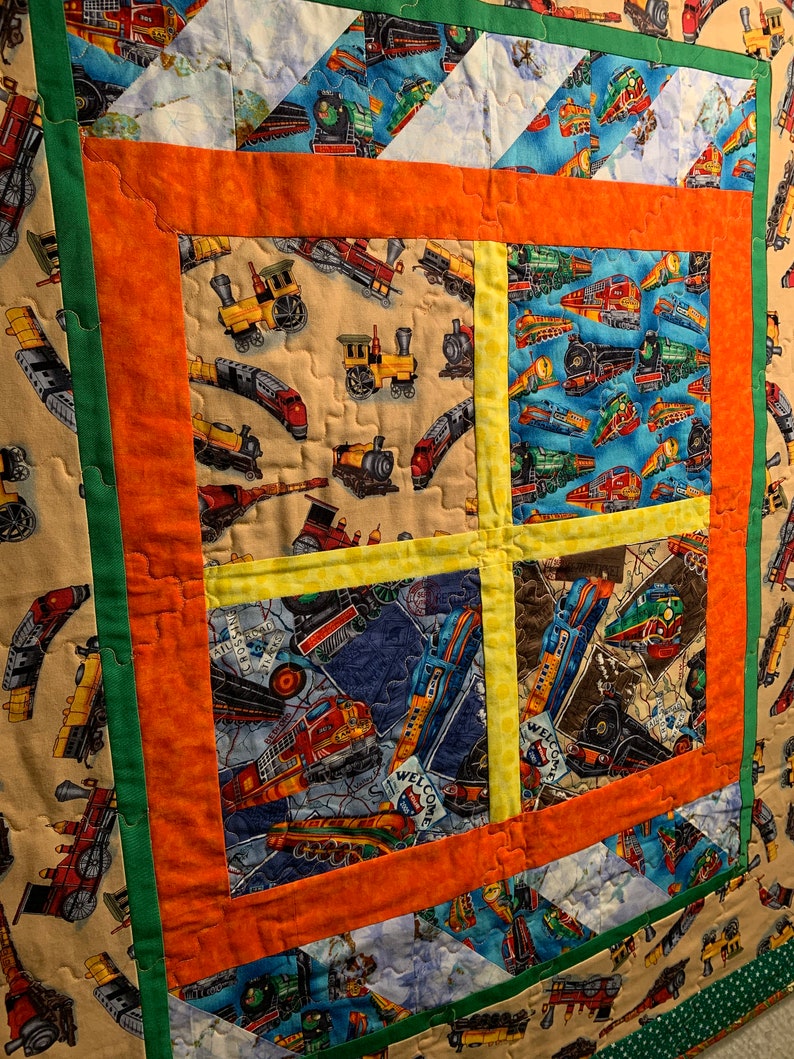 Thomas the Tank Engine Baby Quilt Handmade Train Themed Baby Quilt - Etsy