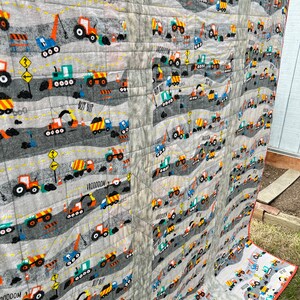 Vibrant Handmade Construction Equipment Themed Quilt for Kids and ...