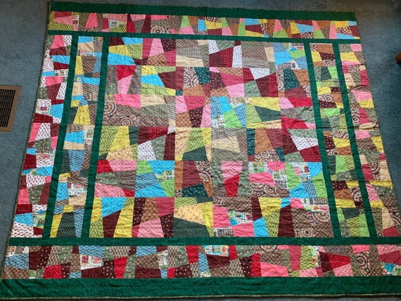 Double-sided Patchwork Quilt Homemade Rustic Patchwork Quilt | Etsy