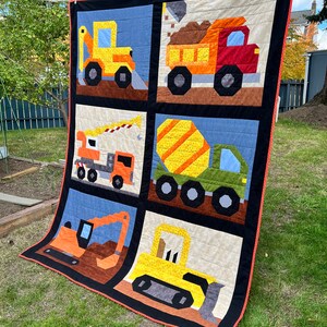 Vibrant Handmade Construction Equipment Themed Quilt for Kids and ...