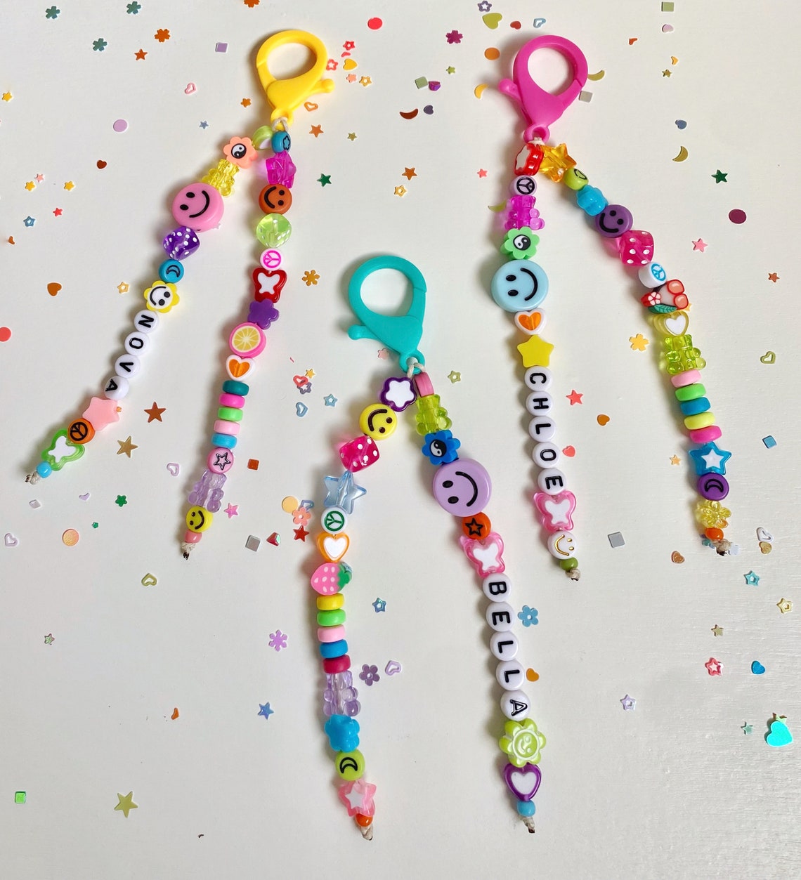 Customizable Beaded Key Chain - Etsy