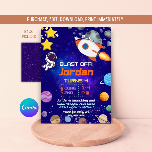 Solar System Invite - Etsy