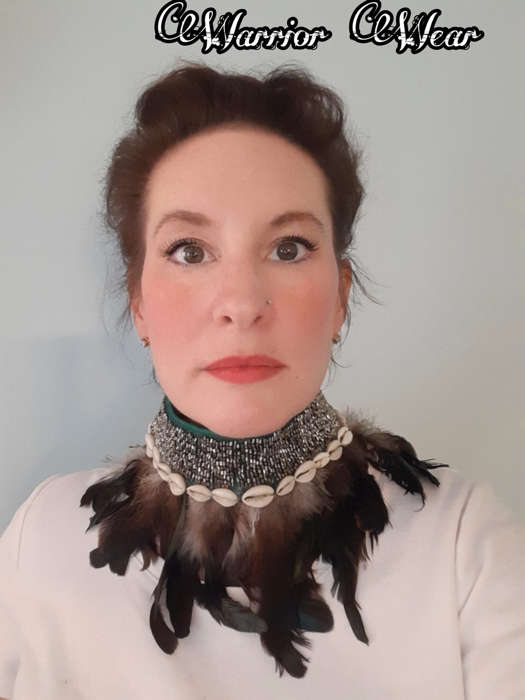 Hunter Green Feather Neck-piece - Warrior Wear - Etsy