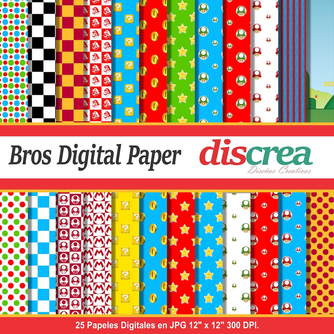 Bros Inspired Digital Paper - Etsy
