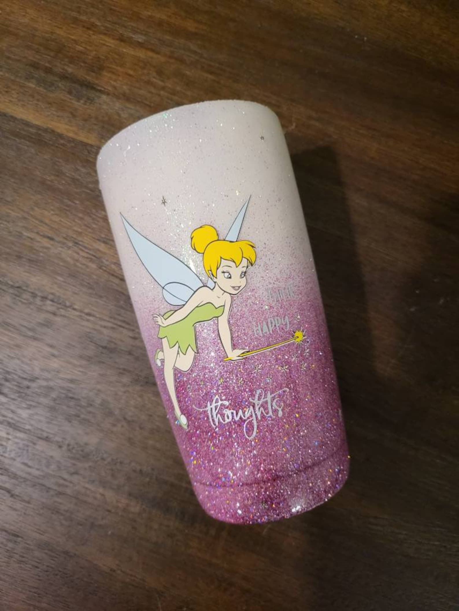 Stainless Steel Glitter Tumbler or Mug With Tinkerbell - Etsy