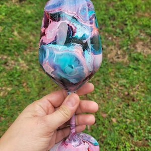 Custom Swirl Hand-painted Wine Glass - Personalized Drinkware for Your ...