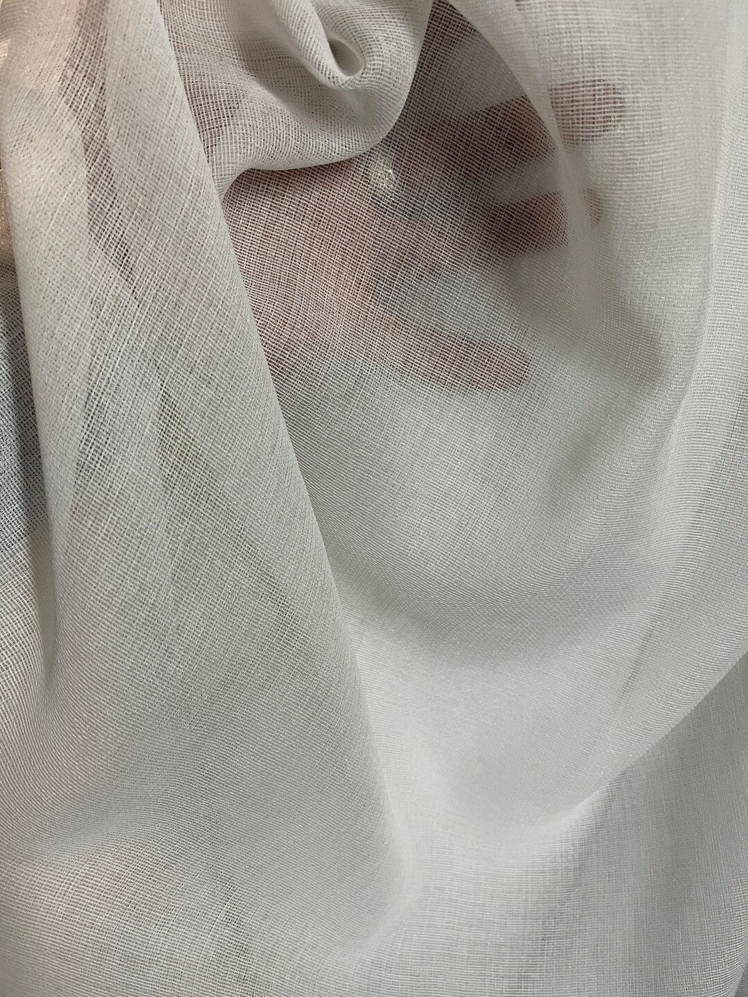 White Poly Linen Gauze Fabric: Soft Sheer 120" Wide, Made in Italy - Etsy