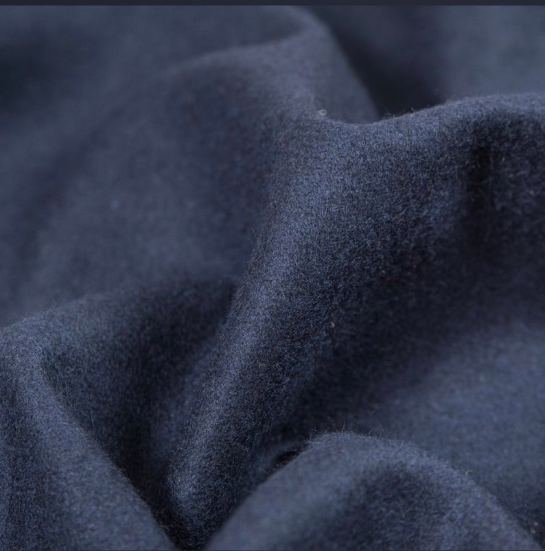 Navy Wool Melton Fabric: 100% Wool, Made in England, 60" Wide - Etsy