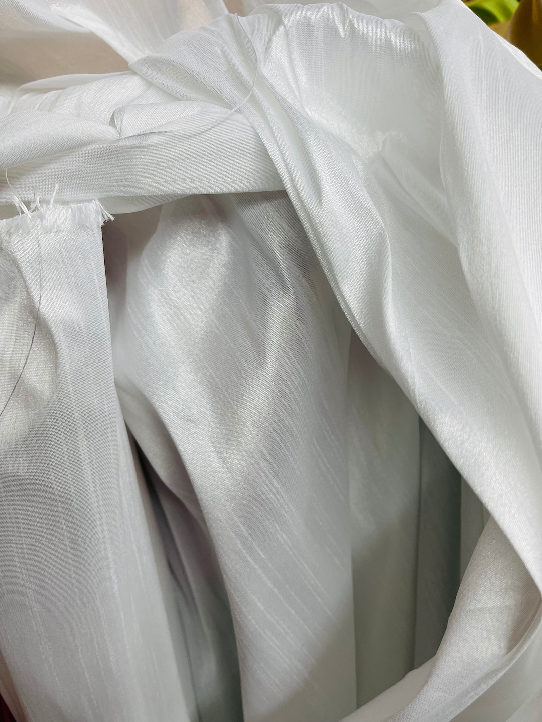 Ivory Polyester Shantung Fabrics Made for Dresses and Curtains - Etsy