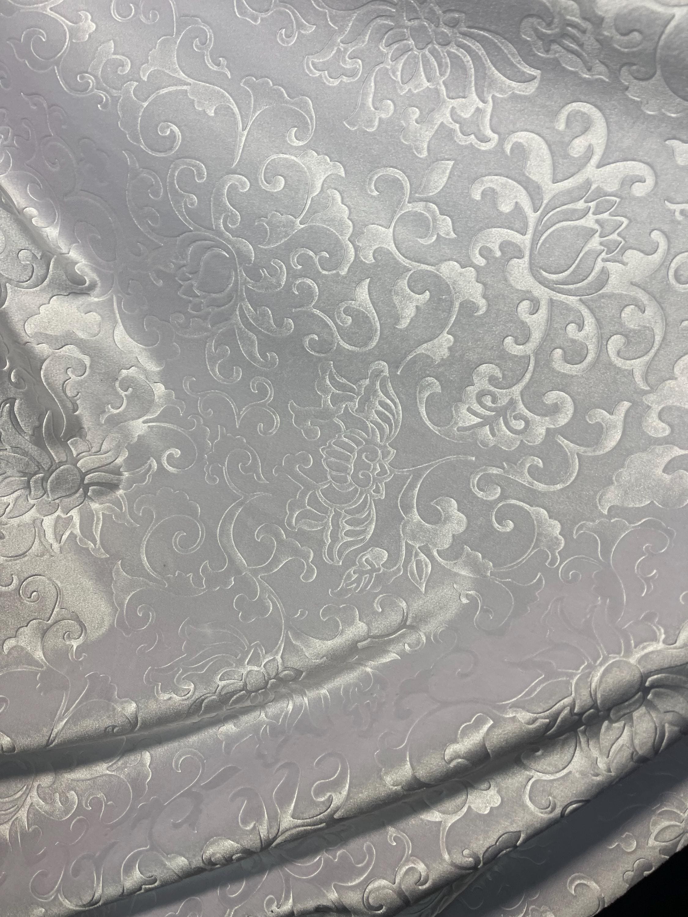 White Embossed Velvet Fabric: Designer Poly Cotton, 72" Wide - Etsy