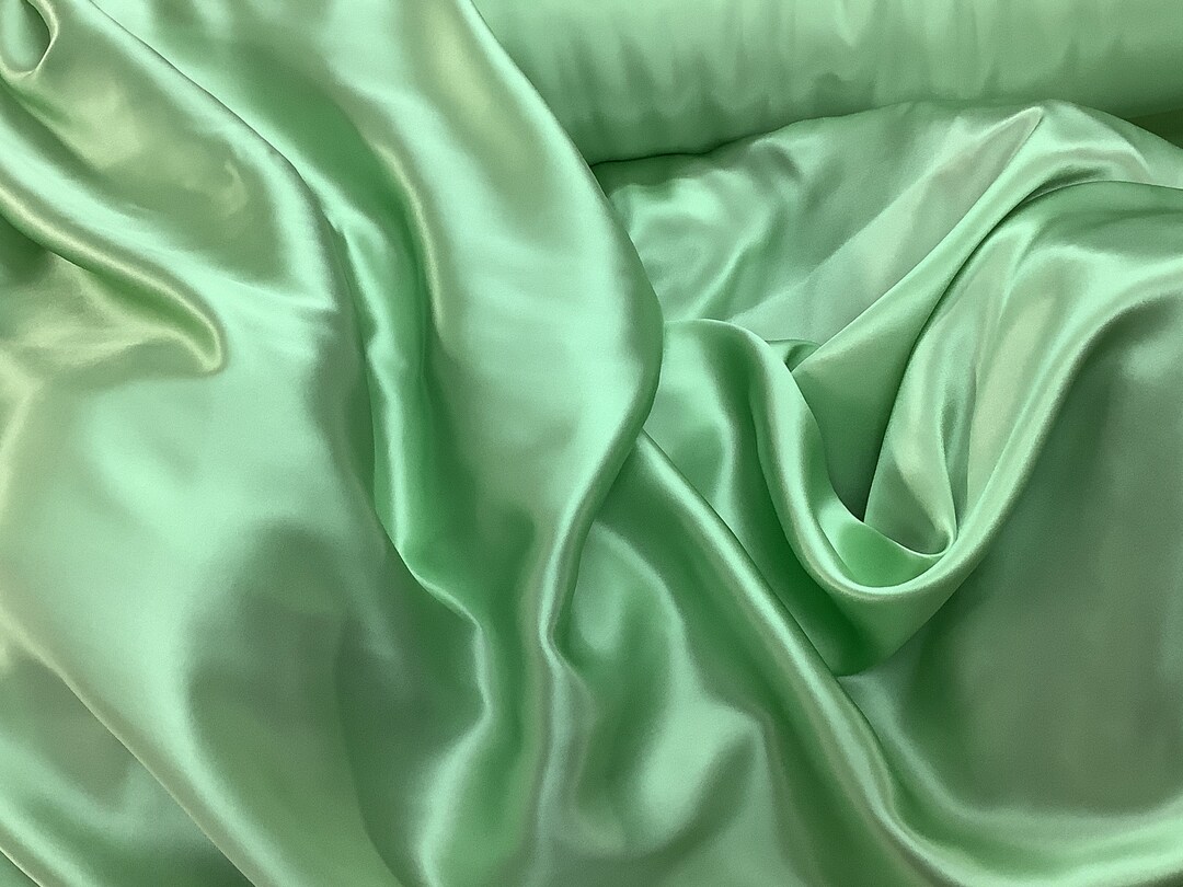 Light Mint Sage Green 100%silk Charmeuse Great for Dress Jacket Shirt ...