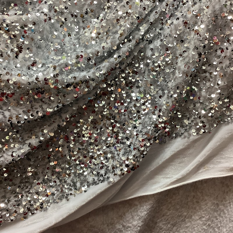 Silver Sequin Linen - Etsy