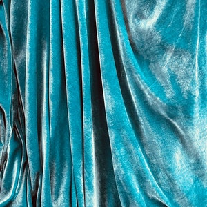 Aqua blue 4way stretch velvet made in Spain - Etsy 日本