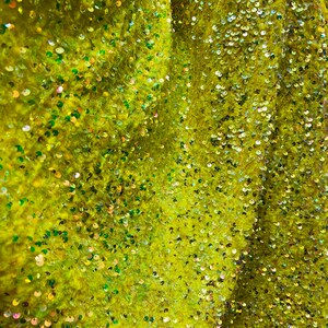 Yellow Iridescent Sequence 4way Stretch Velvet Collection Great for ...