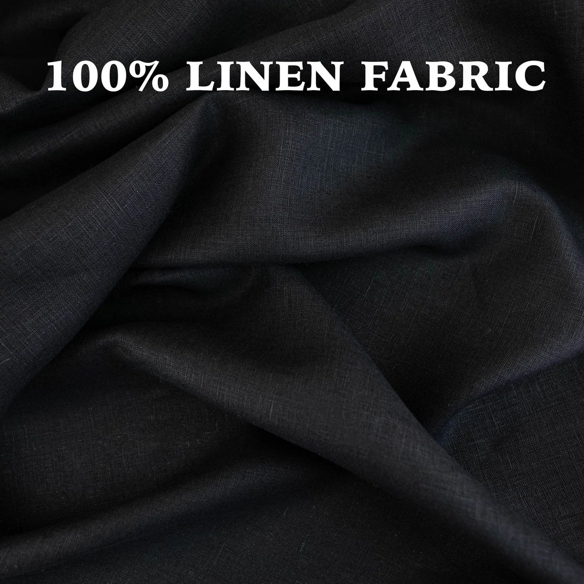 Black 100% Linen Shear Super Soft Quilty Made in Italy Designer Fabrics ...