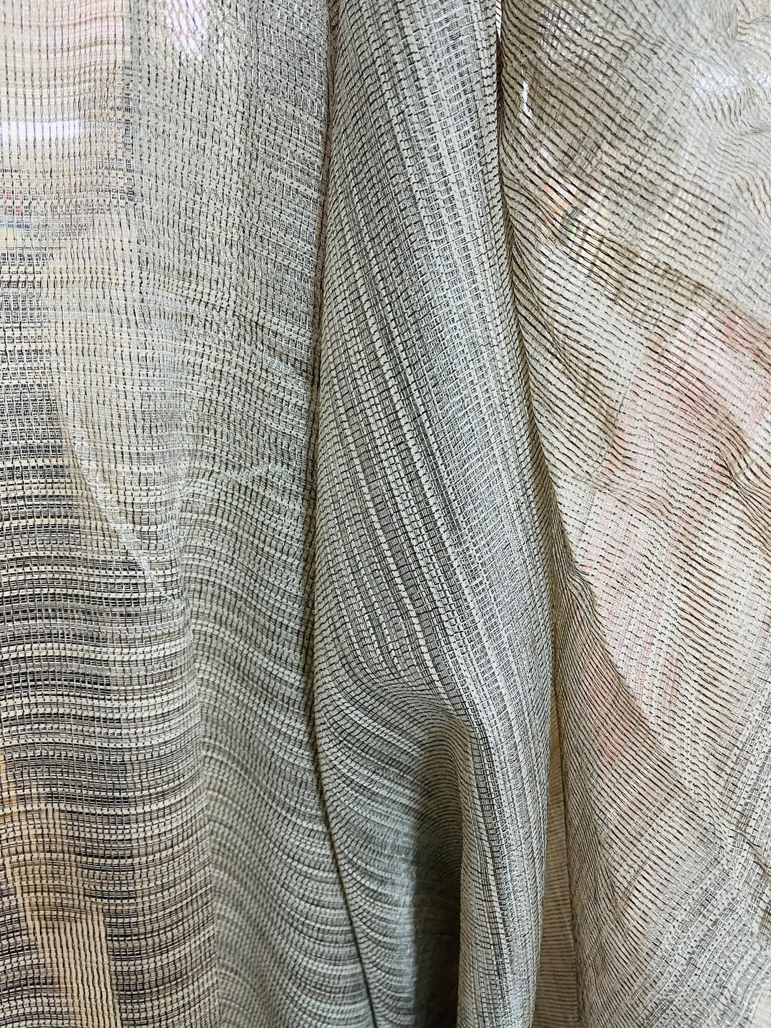 Silver Striped 120” Linen Shear Super Soft Gauze Made in Italy Designer ...