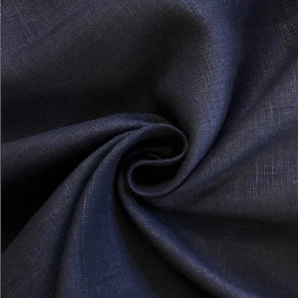 Navy Blue Linen Fabric - Etsy