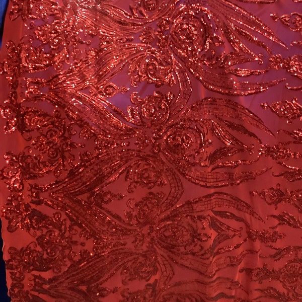 Red Lace Fabric - Etsy