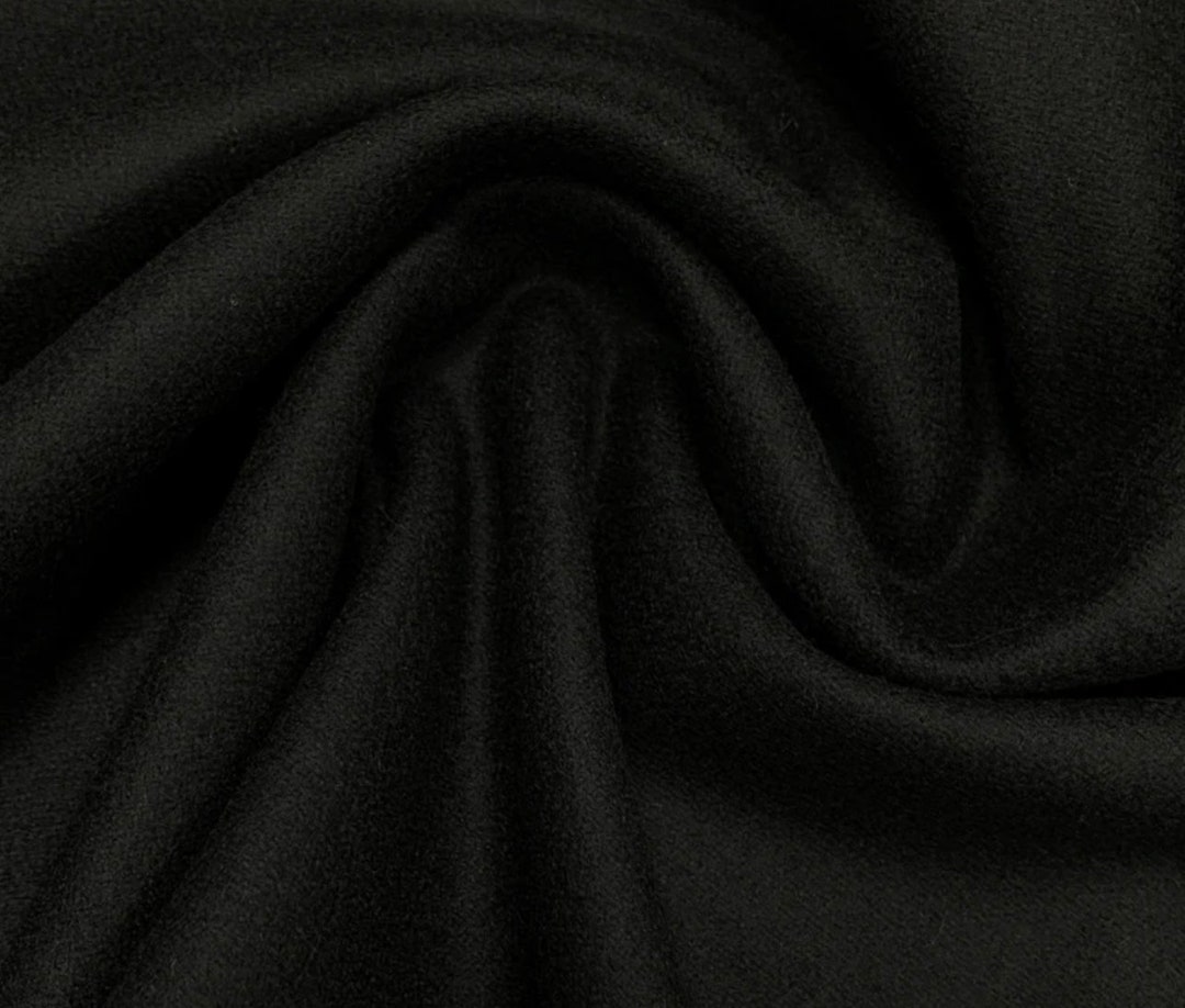 Black 100% Wool Melton Fabric: 60 Inch Wide Great Fabrics for Hats ...