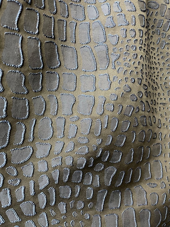 Navy Black Mikado Animal Design Jacquard Brocade Design in | Etsy