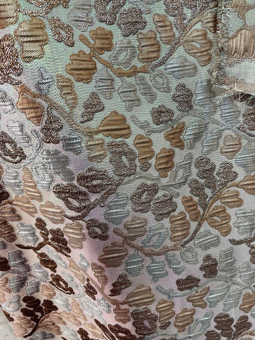 Silver Gold Popcorn Design Mikado Brocade Great Fabrics for Dress Skirt ...