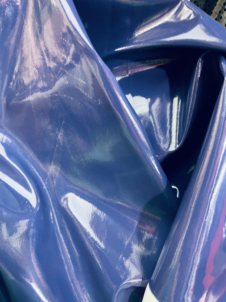 Navy Fox Lather Vinyl Shinny Stretch Spandex PVC Made in Italy - Etsy