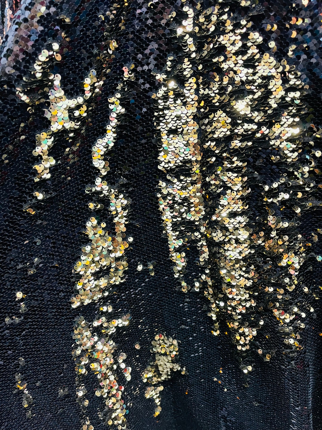 Black Gold Sequence 4way Stretch Reversible - Etsy