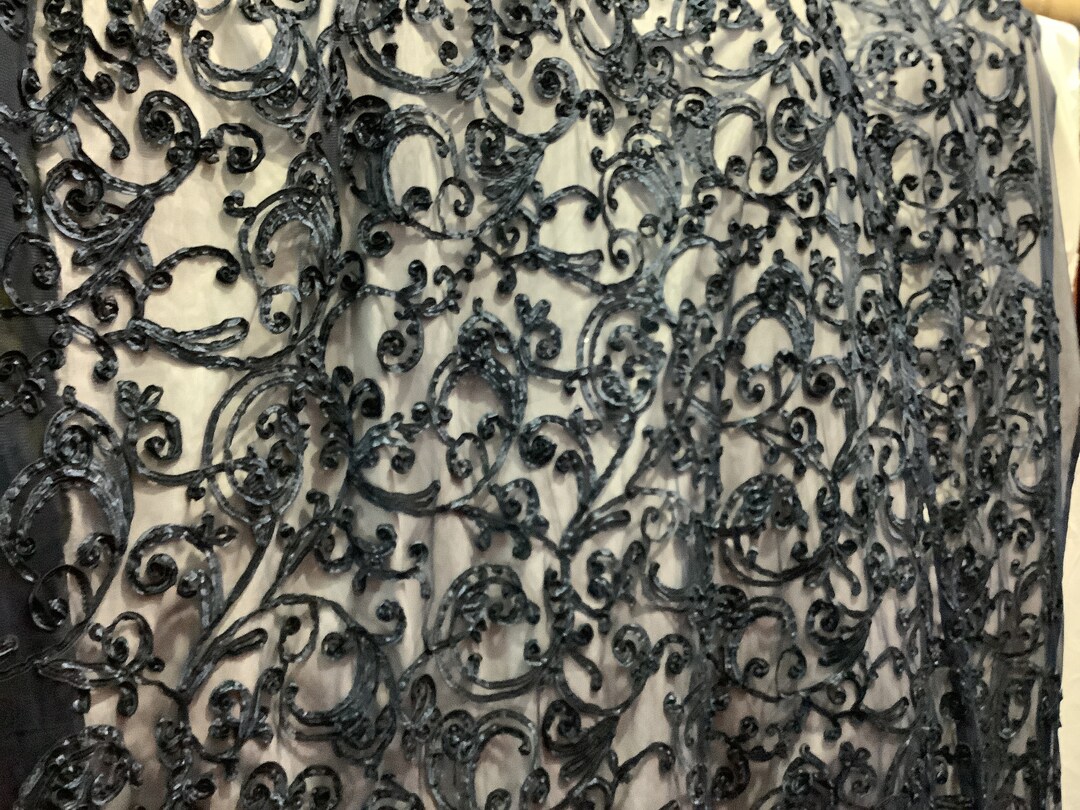 Navy Blue Ribbon Lace Made in France Great for Dress Jacket Pants Shirt ...