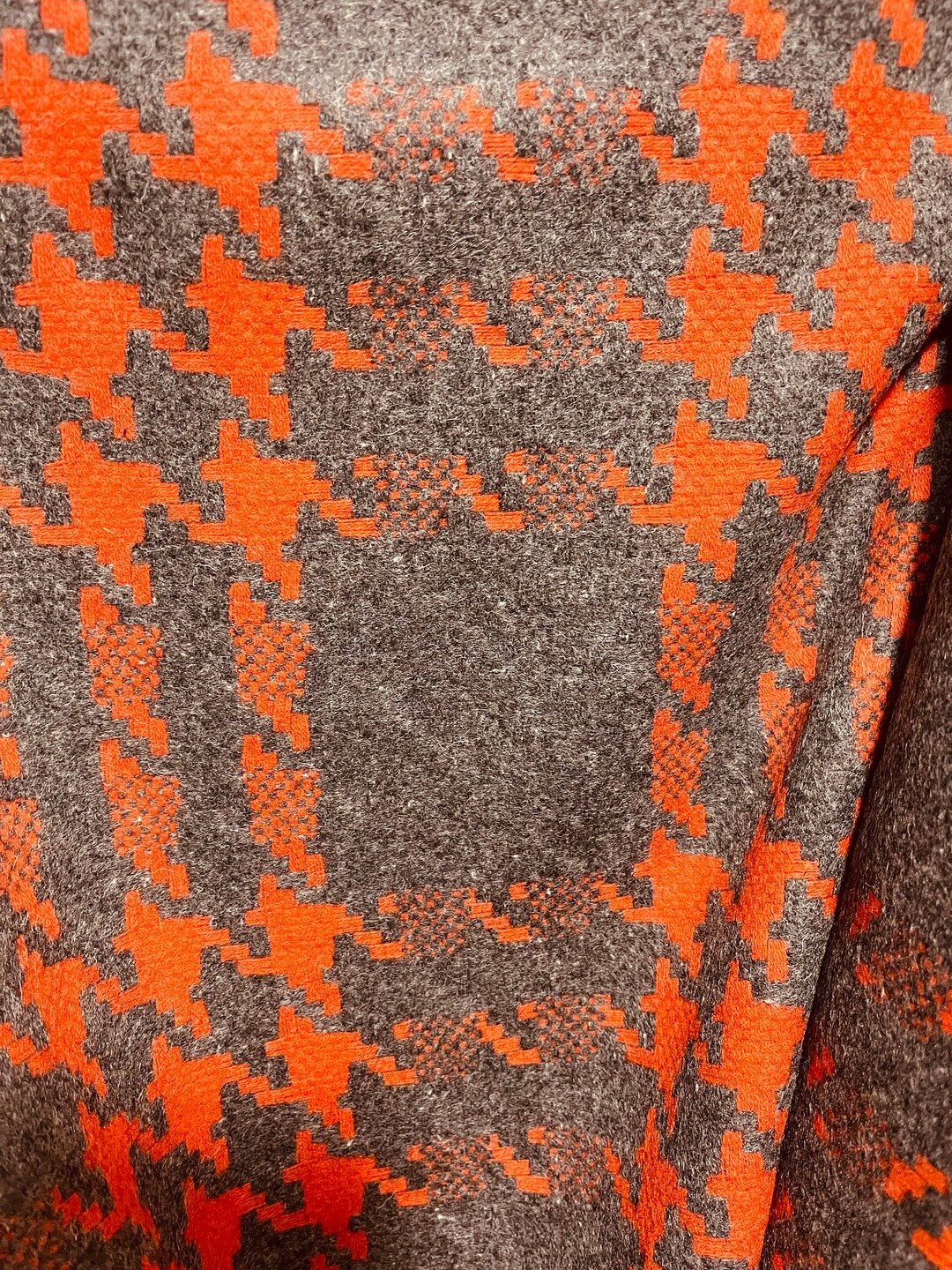 Designer Super Soft 100% Cashmere Made in Spain Orange With Gray Tweed ...