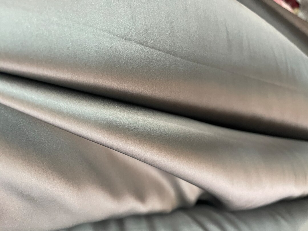 Dark Gray Silk Charmeuse Fabric: 19mm Mulberry Silk Great for Dress ...
