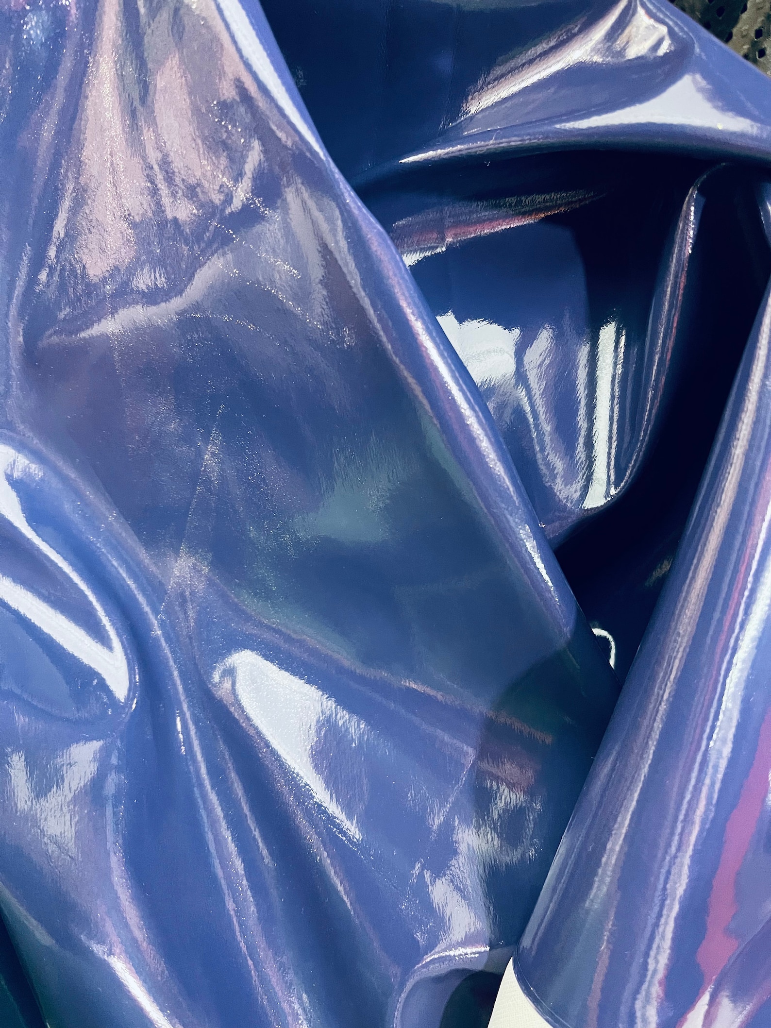 Navy Fox Lather Vinyl Shinny Stretch Spandex PVC Made in Italy - Etsy