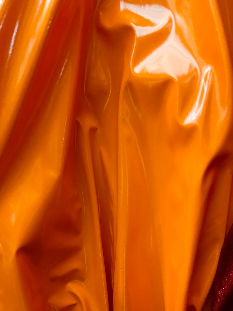 Orange Fox Lather Vinyl Shinny Stretch Spandex PVC Made in Italy - Etsy