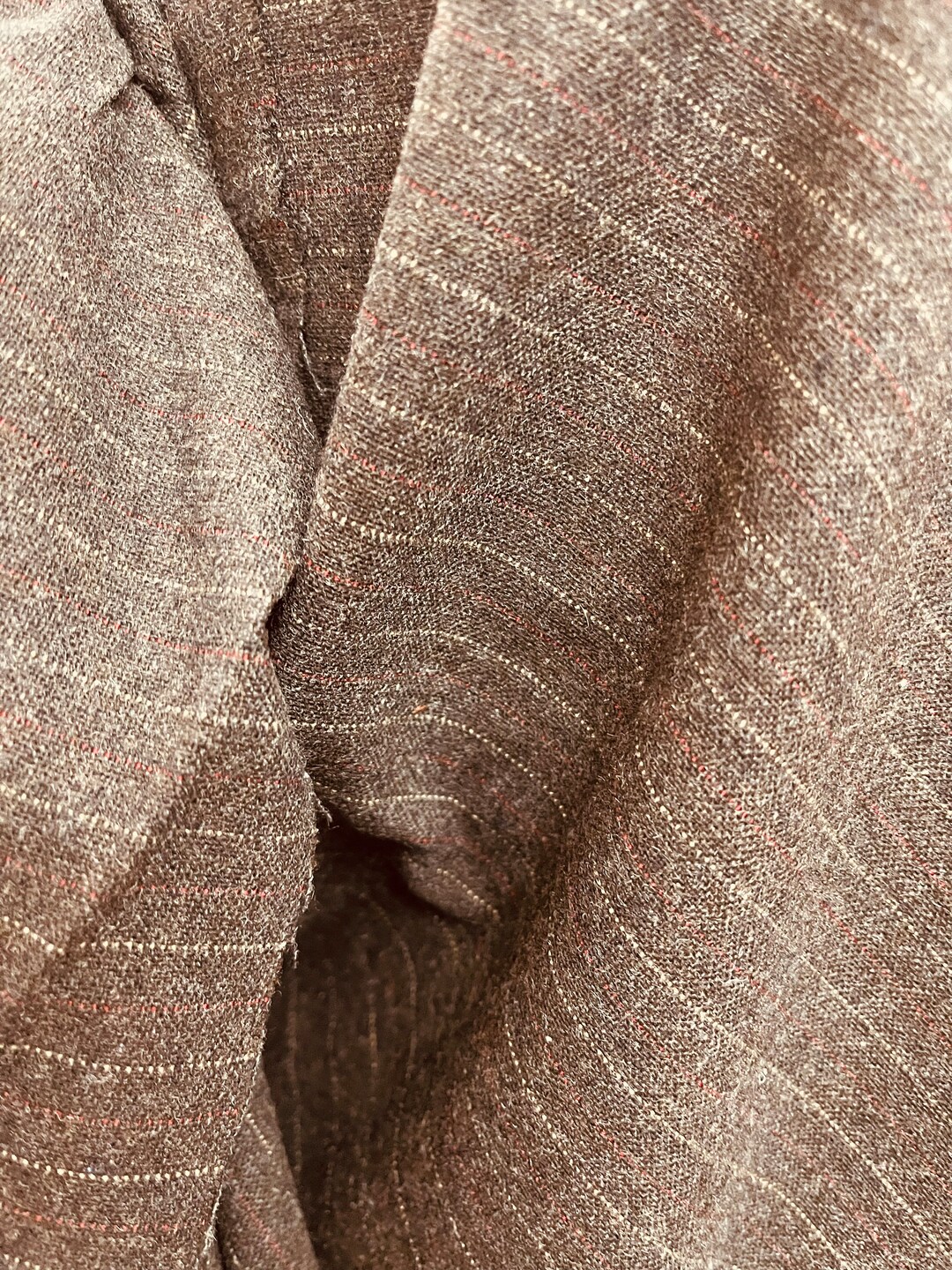 Brown Striped Worsted Flannel Wool Suiting - DKNY Italian Fabric - Etsy