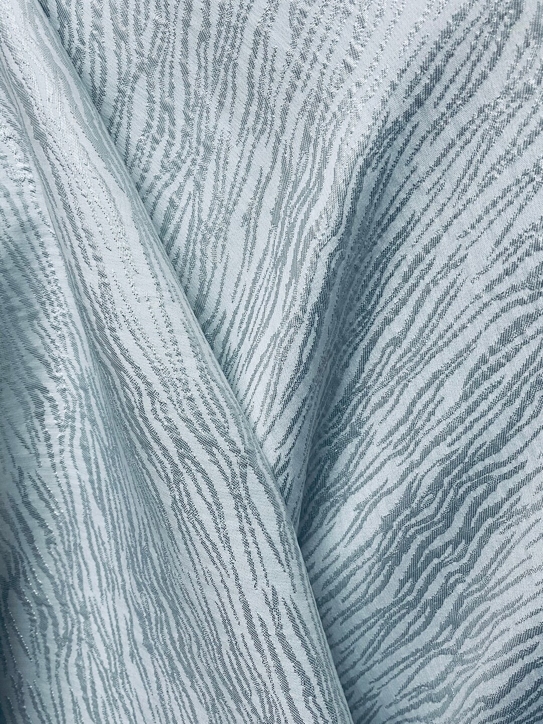 Silver White Jacquard Zebra Design Brocade Design in Italy - Etsy