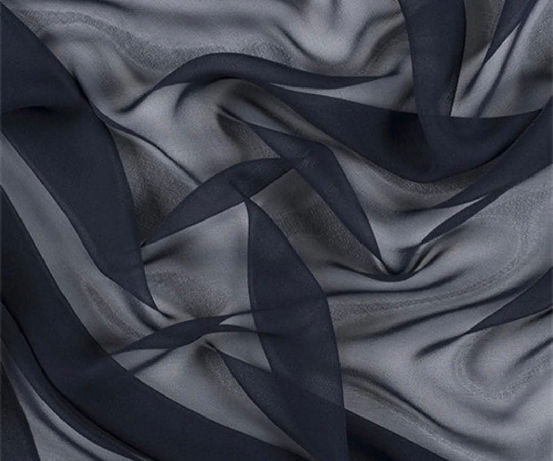 Navy Silk Chiffon Georgette Fabric - Made in France - Etsy