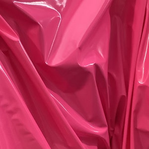 Hot Pink Fox Lather Vinyl Shinny Stretch Spandex PVC Made in Italy - Etsy