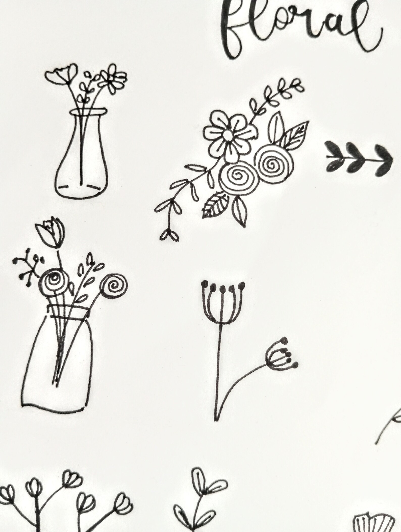 Flowers Doodles - Etsy