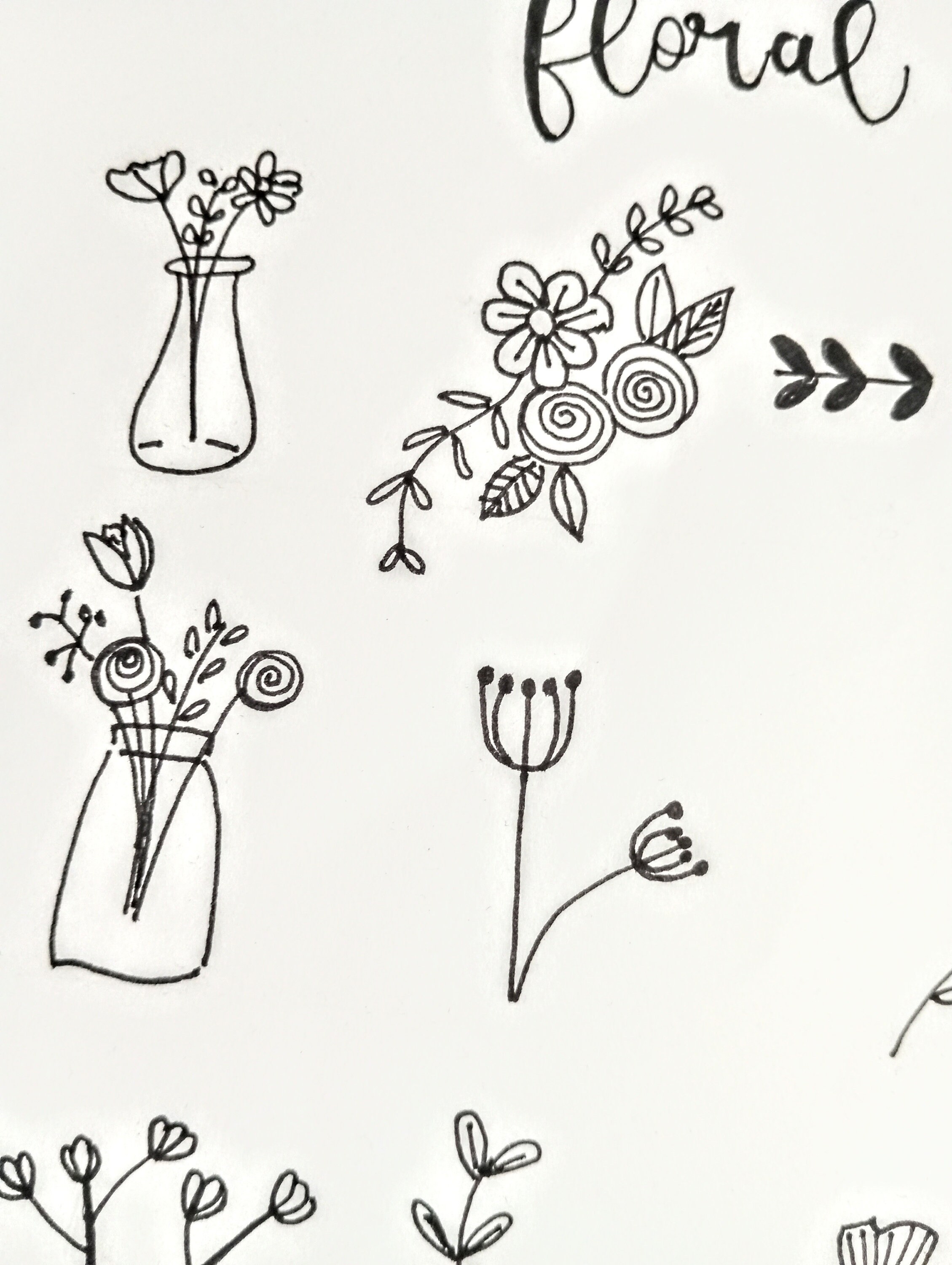 Flowers Doodles - Etsy