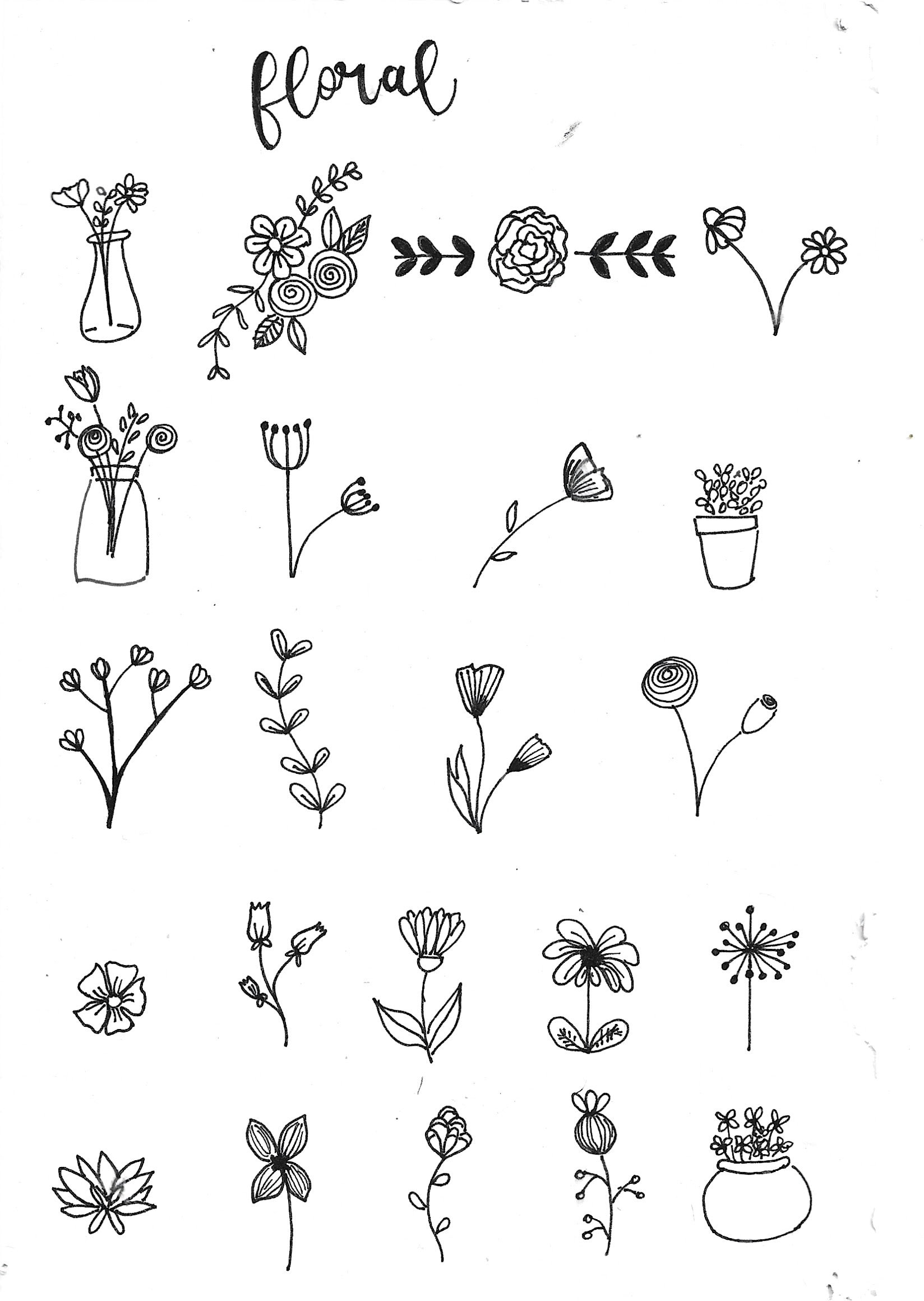 Flowers Doodles - Etsy