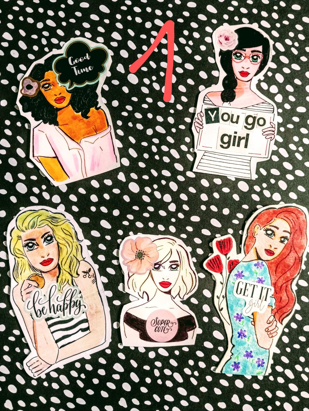 Motivational Stickers Women's Stickers With Portraits of Girls and ...