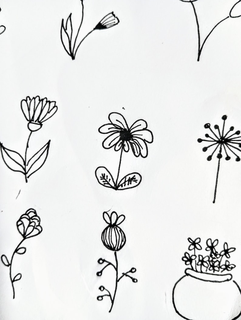 Flowers Doodles - Etsy
