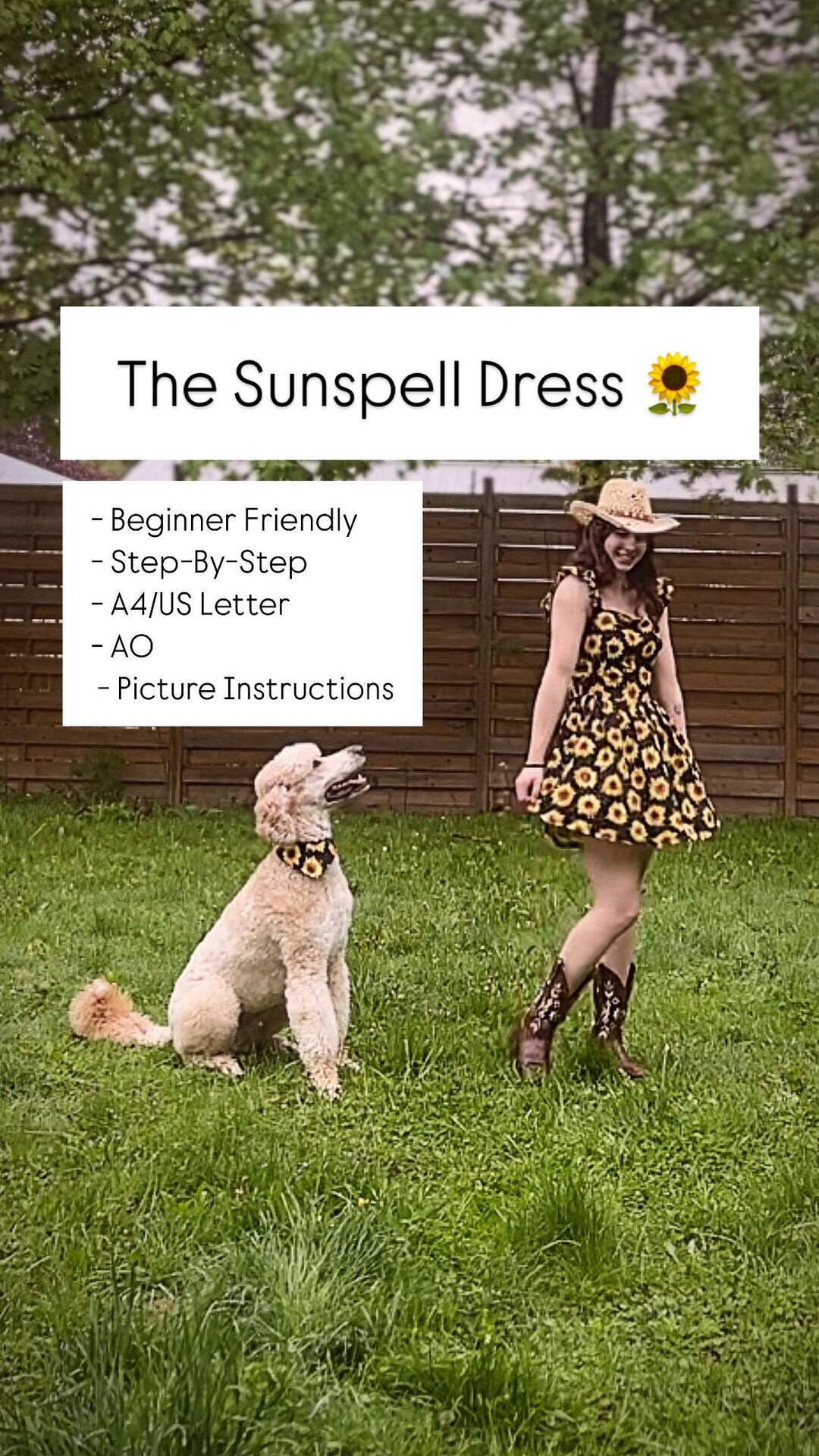 Beginner-friendly Cottagecore Sunflower Dress Sewing Pattern - XS-XXXL ...